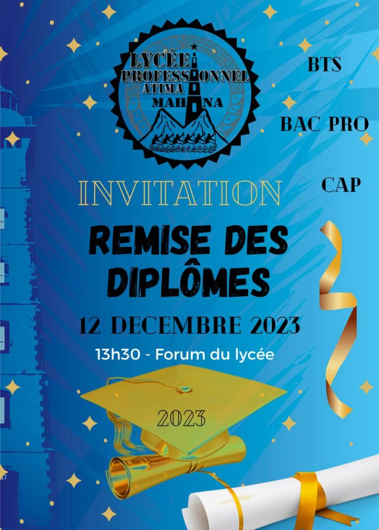Remise des diplômes – Mardi 12 Décembre 2023 – Lycee Professionnel Mahina